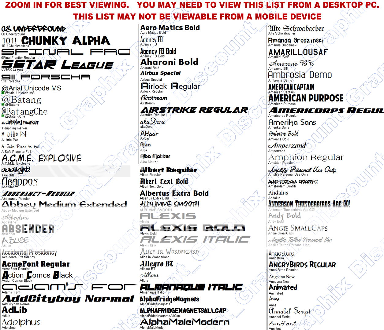 FONT LIST 1.png Photo by dgraphics1 | Photobucket